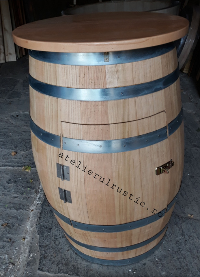 Masa din butoi cu raft