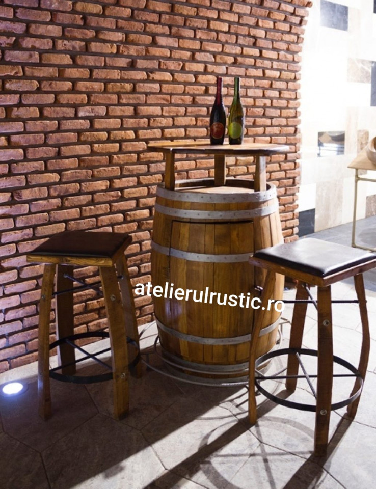 Scaun bar din lemn masiv
