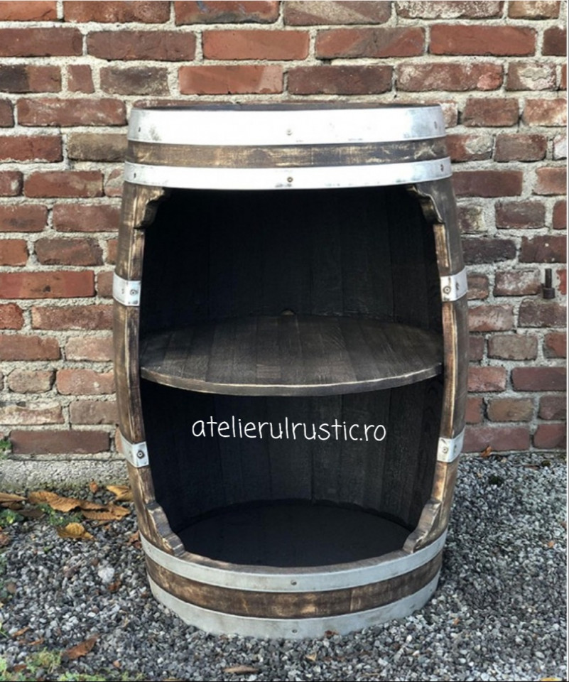 Bar din butoi deschidere mare, cu raft