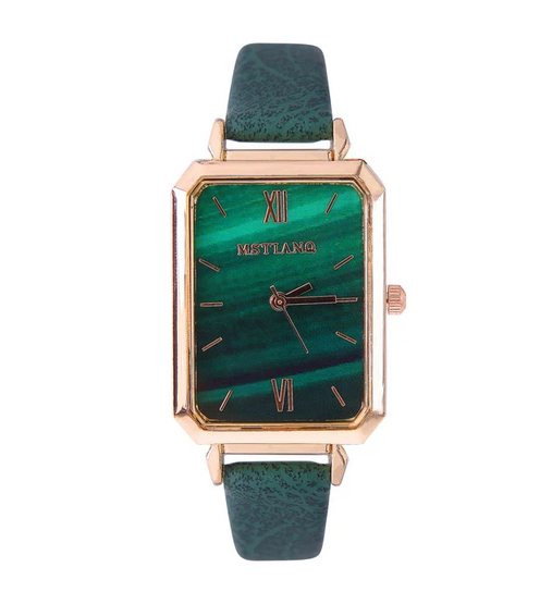 Ceas dama verde cu auriu, cadran in degrade