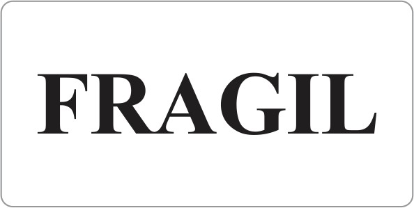 Etichete personalizate cu FRAGIL, 100 buc, PVC, rezistente la apa