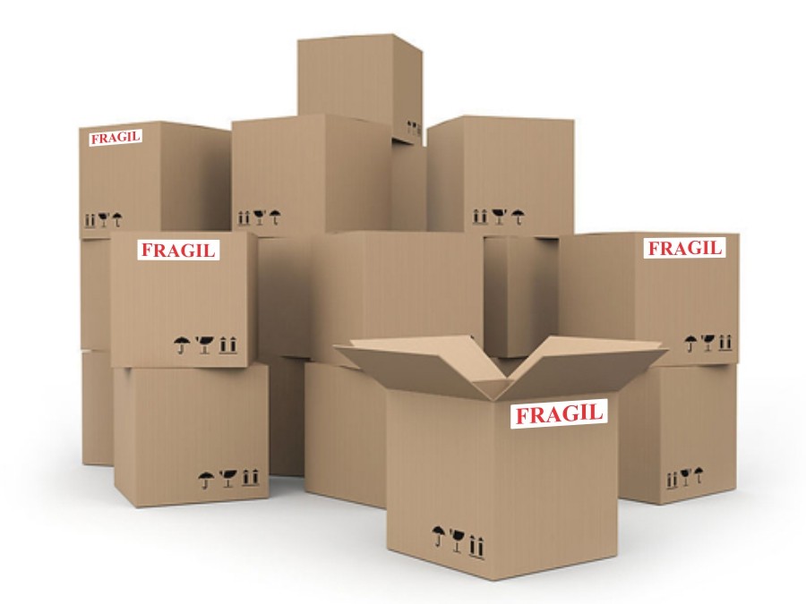 Etichete personalizate cu FRAGIL, 100 buc, PVC, rezistente la apa