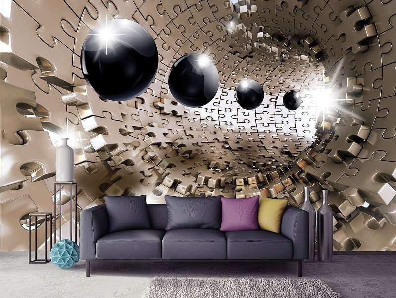 Futuristic sci-fi shapes wall mural - 10233