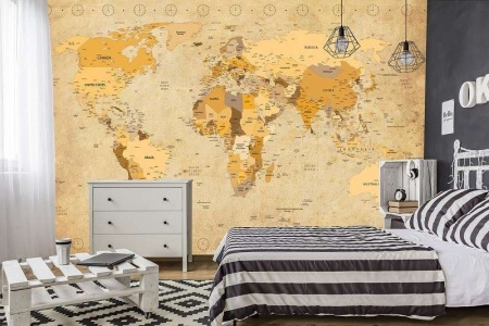 Rustic political map of world wallpaper - C04122