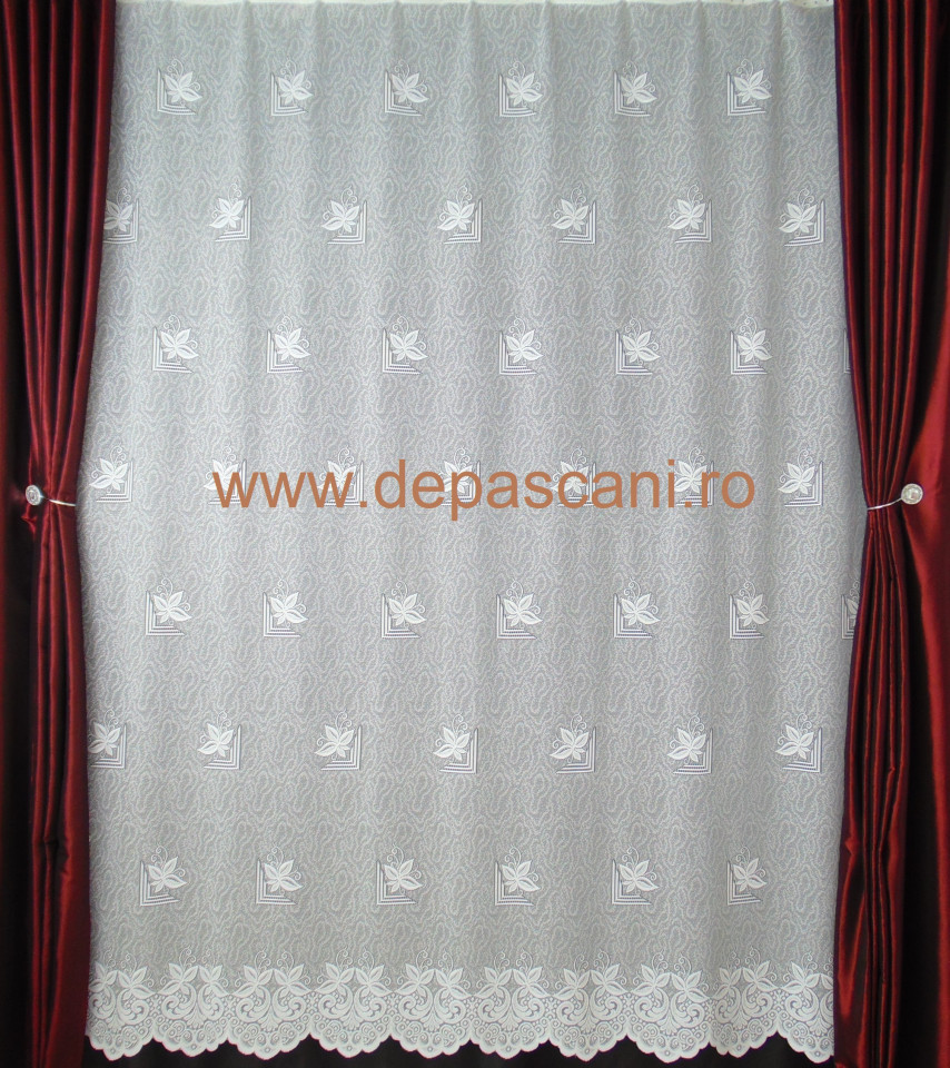 Perdea, model 4036, alb, H 2.80