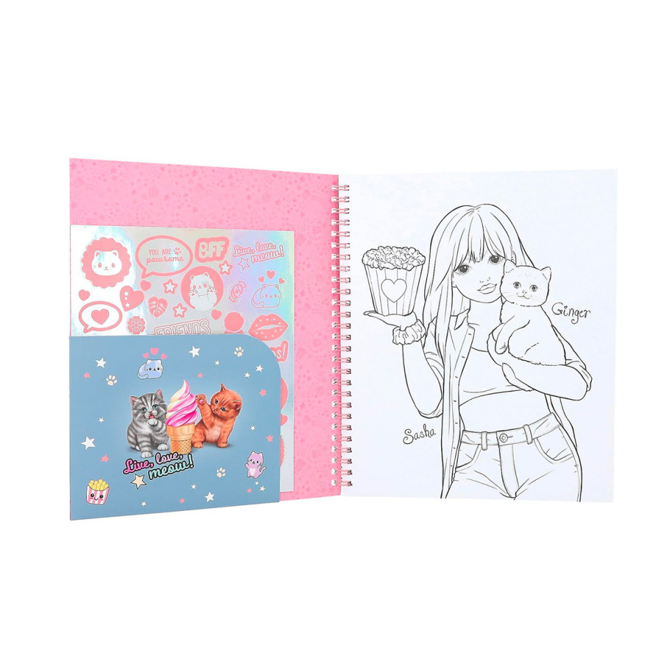 TopModel Carte de Colorat cu Abțibilduri Cutie Star 12434