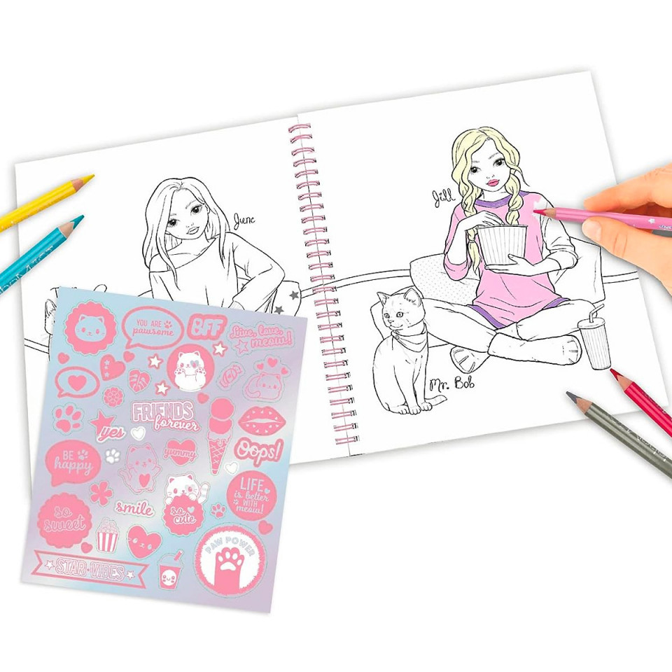 TopModel Carte de Colorat cu Abțibilduri Cutie Star 12434