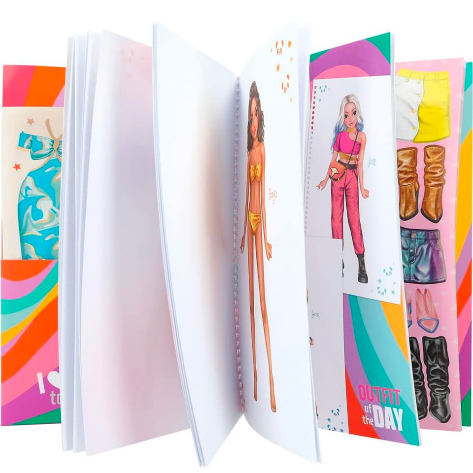 TopModel Carte de Colorat cu Abțibilduri Dress Me Up 12135