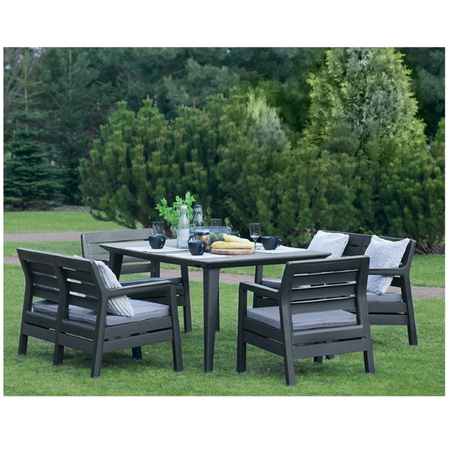 Set mobiler gradina graphite Keter Delano cu masa Lima