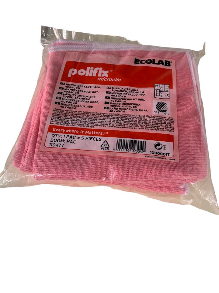Laveta Universala ,ECOLAB Polifix din Microfibra, 40x40 cm, ROZ