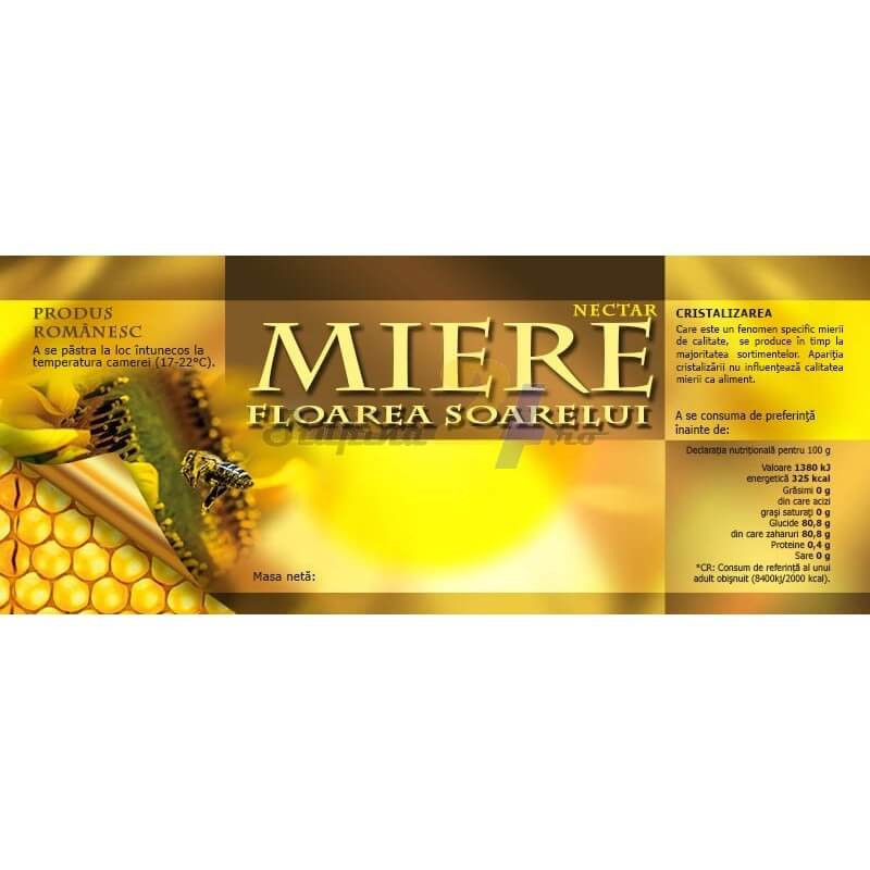 Eticheta borcan miere Floarea Soarelui Nectar 154mm x 60mm