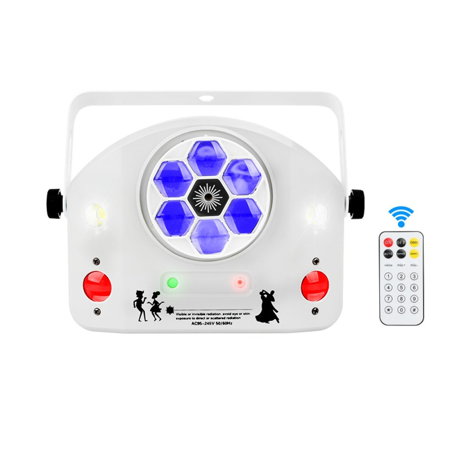 Efecte lumini LED 4 in 1 - Laser, Proiector forme, Stroboscop, Bee Eye
