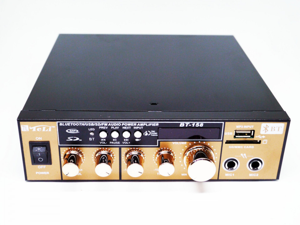 Amplificator boxe combina audio BT-158 30W, Bluetooth USB, Receiver ...