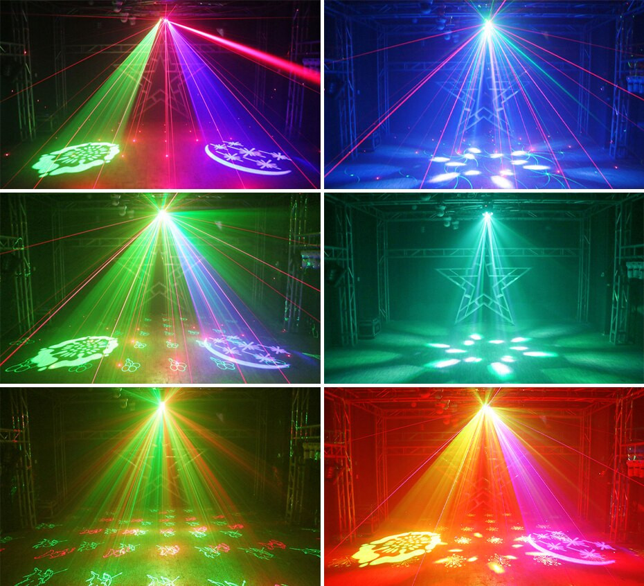 Efecte lumini LED 4 in 1 - Laser, Proiector forme, Stroboscop, Bee Eye