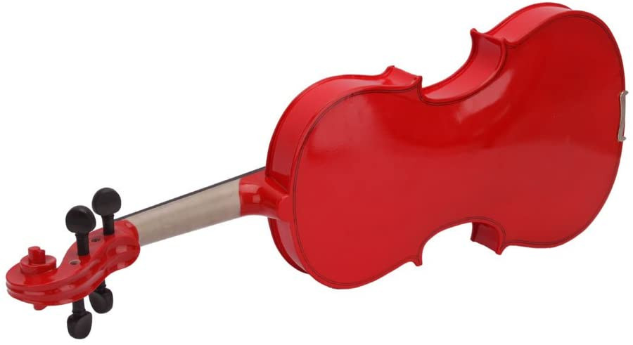 Vioara acustica cu 4 corzi metalice rosie pentru incepatori 6-12 ani ...