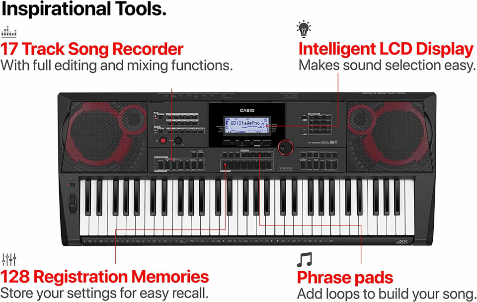 Orga electronica CT-X3000 CASIO, 61 clape Touch Response