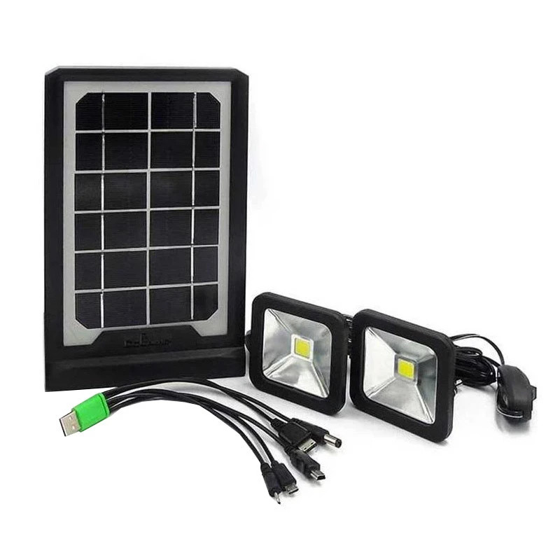 Kit PowerBank cu Panou solar CCLAMP CL08 + 2 Proiectoare LED, Port USB ...