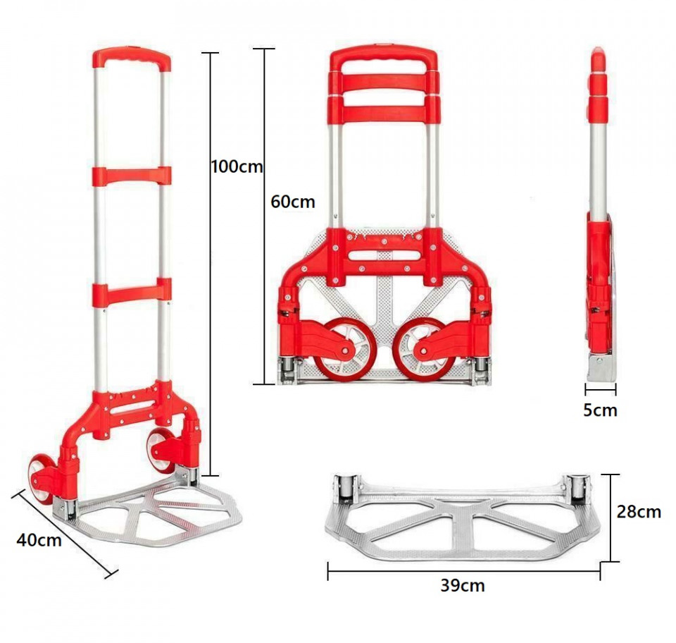 Liza transport tip troller 75KG, Carucior pentru marfa pliabil cu roti ...