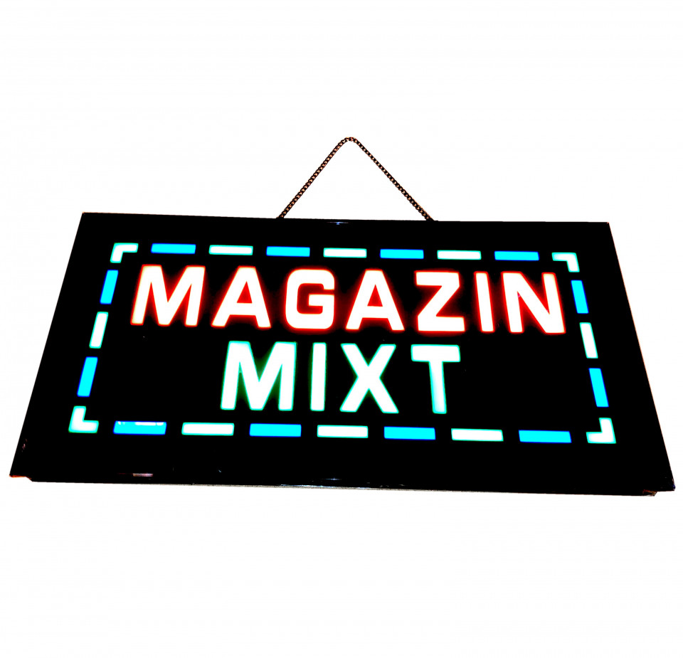 Panou MAGAZIN MIXT, Reclama luminoasa LED, Semn minimarket 44X24CM