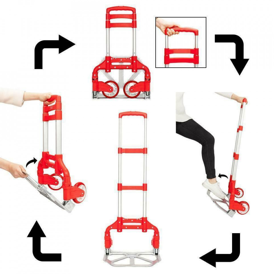 Liza transport tip troller 75KG, Carucior pentru marfa pliabil cu roti ...