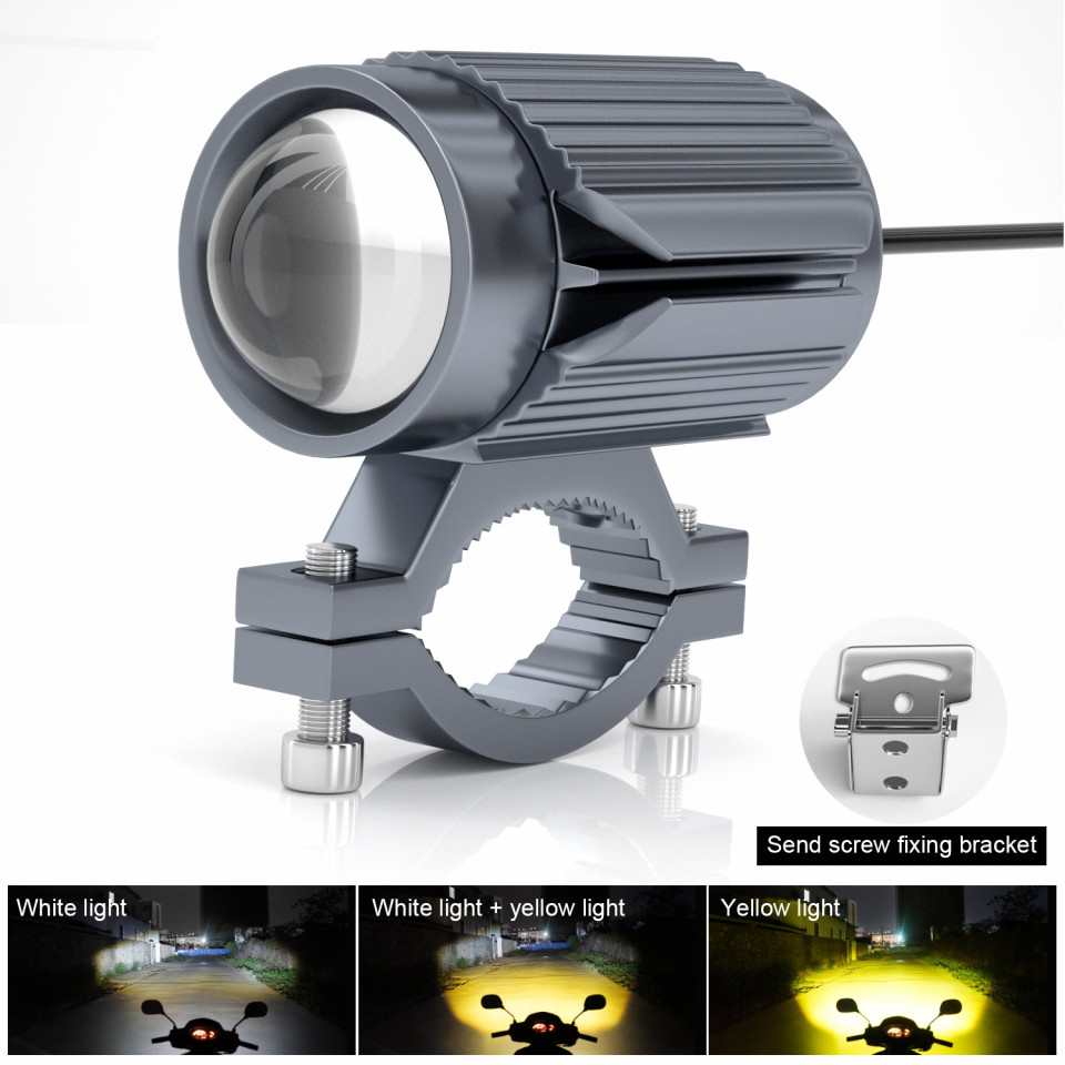 Proiector auto-moto LED 15W tip CS-1123B1, cu 3 nuante de lumina SmallGear