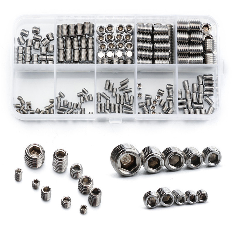 Suruburi inox fara cap M3M4M5M6M8, set 200 bucati SmallGear