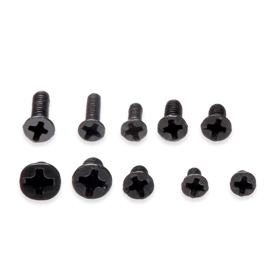 Suruburi negre M2-M3, set 500 bucati + surubelnita, 10 dimensiuni