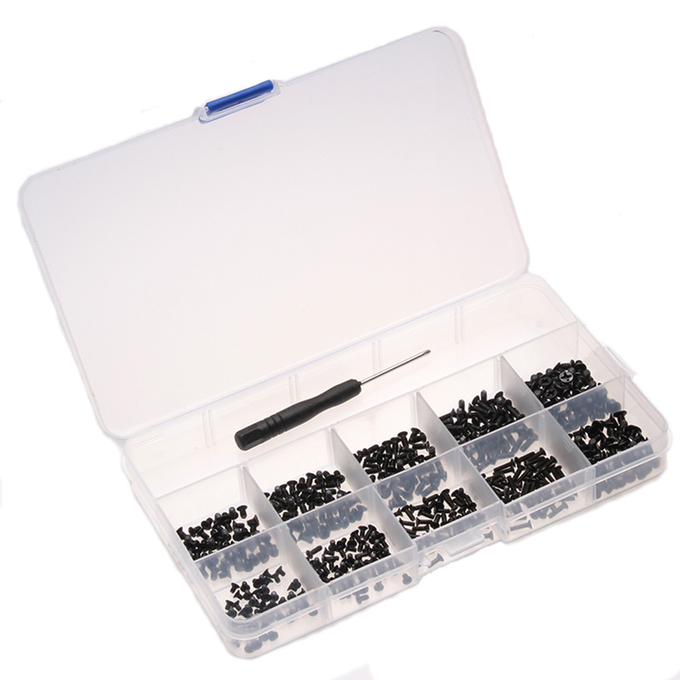 Suruburi negre M2-M3, set 500 bucati + surubelnita, 10 dimensiuni