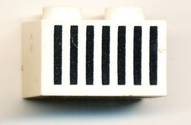 3004p60-1G Steen 1x2 opdruk SHELL groot logo wit gebruikt *5V02-01