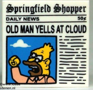 3068bpb0927-1 Tegel 2x2 Simpsons "EVERYMAN" wit NIEUW *0D008