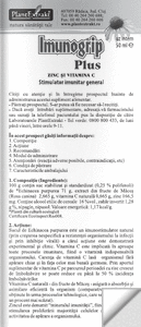Imunogrip Plus zinc si vitamina C x 50ml, PlantExtrakt | Naturisti.ro