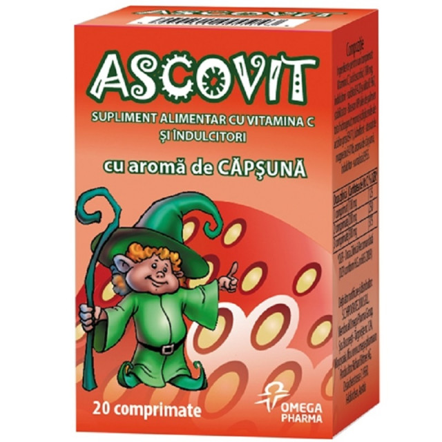 Ascovit capsuni 100 mg - 20 cpr, Pret: 11.71