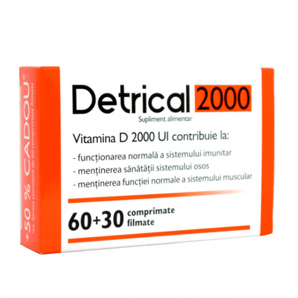 Detrical D3 2000 Ui - 60 cpr + 30 cpr gratis, Pret: 27.7