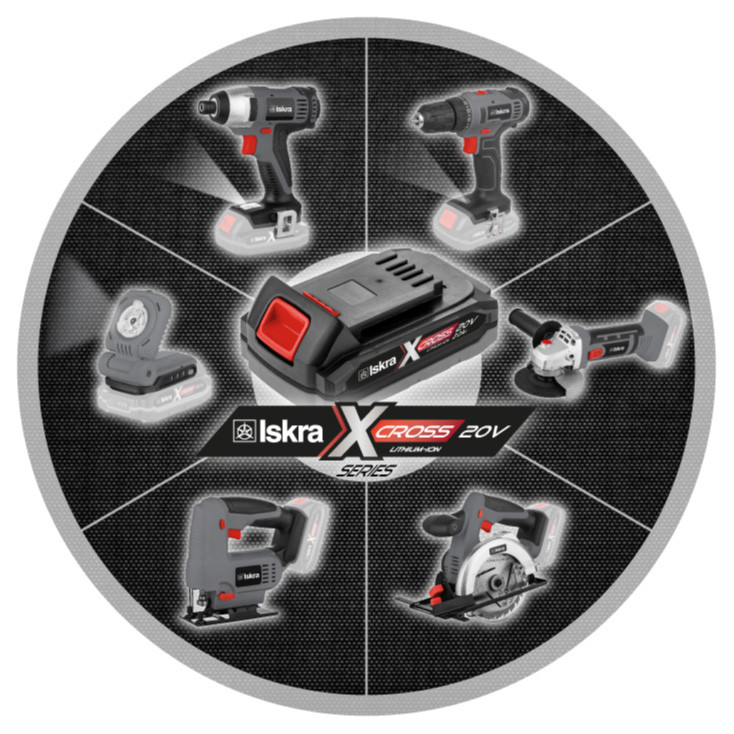 Akumulatorska ugaona brusilica 20V ISKRA X-CROSS