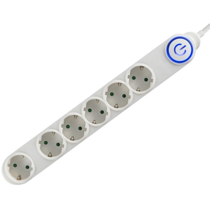 Produžni kabel - razvodnik 6 utičnica 5m - 3x1.5mm sa nožnim prekidačem ...