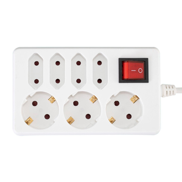 Produžni kabel - razvodnik 7 utičnica 1.5m - 3x1.5mm sa prekidačem HOME