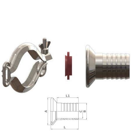 Garola - obujmica za crevo za pretakanje 50mm INOX