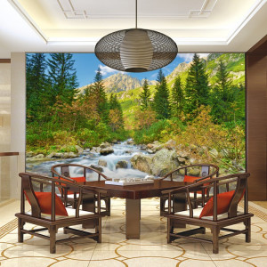 Fototapet 3D Padure de Brazi cu Rau BPC4