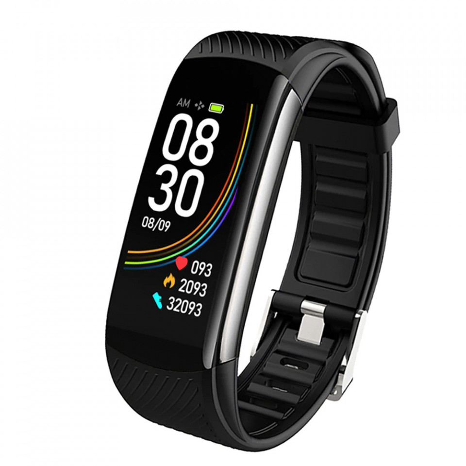 Ceas Sport Smart Fitness Tracker Smartwatch C6T, Negru | Ceasuri ...
