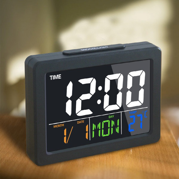 Ceas Electronic cu ecran LCD iluminat , termometru , alarma 8 tonuri ...