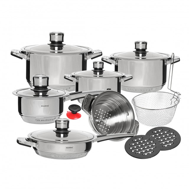 Set de oale din inox Klausberg, 16 piese, inductie, capac, accesorii
