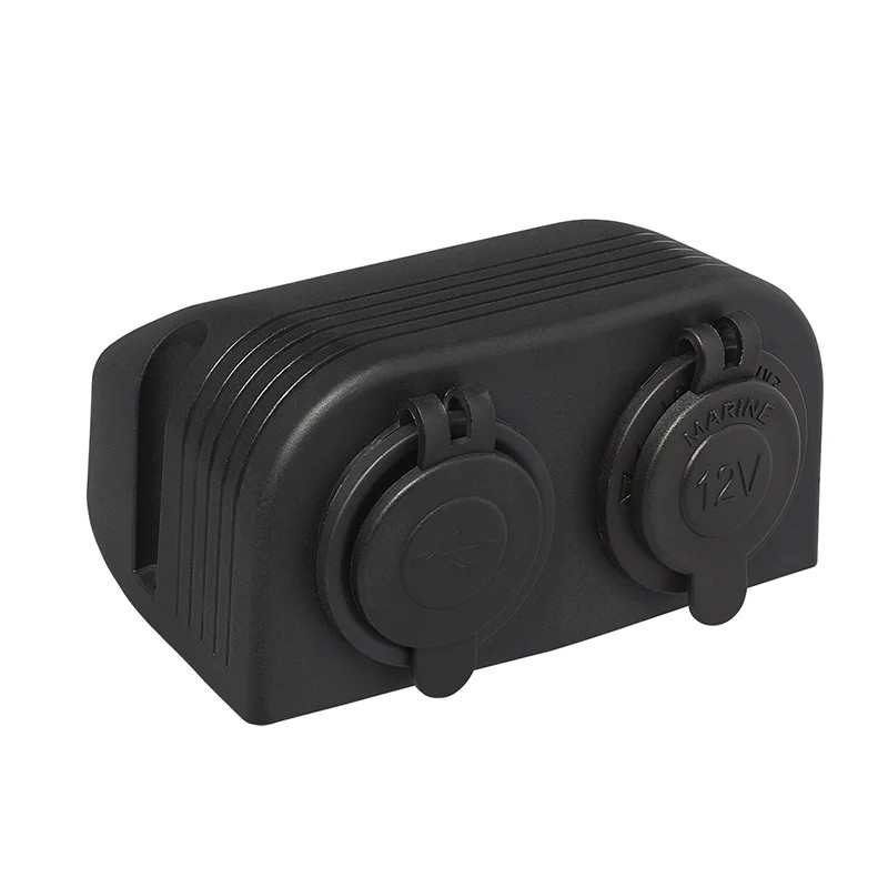 Kit priza dubla USB 2 x 2100 mA si priza 12V auto, montaj aplicat
