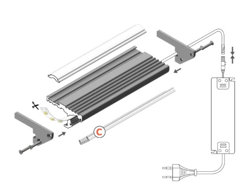Profil LED de trepte STEP 10, aluminiu anodizat, lungime 2m