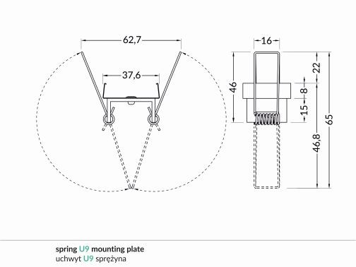 Element prindere profil LED Vario 30-06/30-07 placa gips-carton set 2 buc