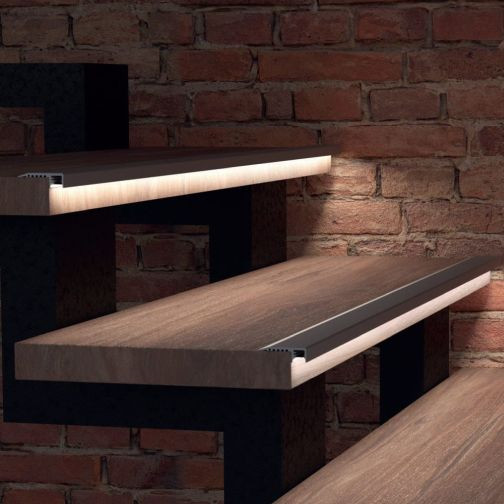 Profil LED de trepte UP-MINI 10, aluminiu anodizat, lungime 2m