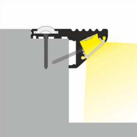 Profil LED de trepte STEP 10, aluminiu anodizat, lungime 2m