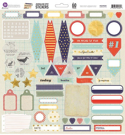 Journaling stickers, 60 stickers, 30.48x30.48cm, 569549
