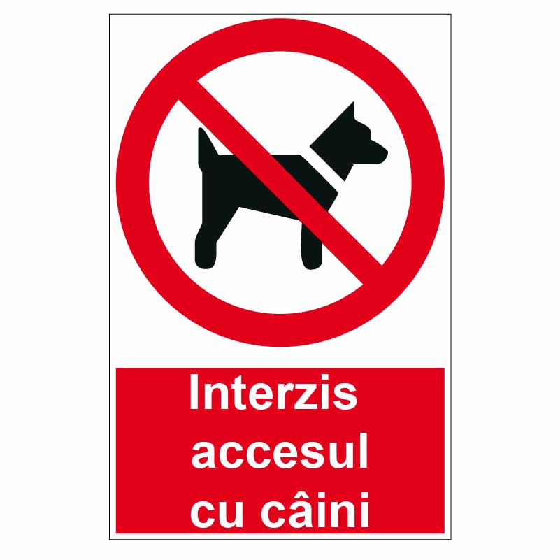 Sticker indicator Interzis accesul cu caini