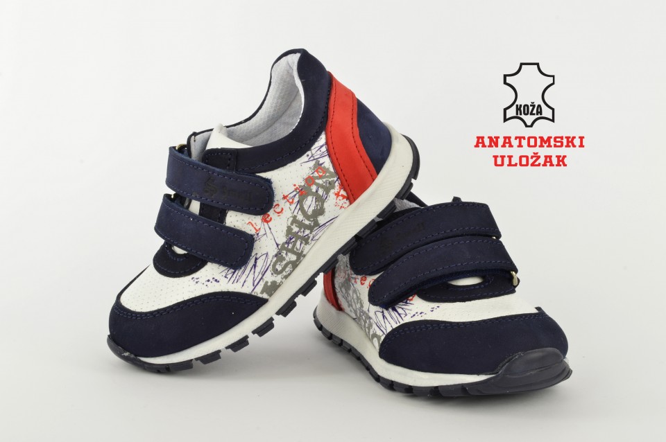 Kožne dečije cipele 143-P sa anatomskim uloškom plave