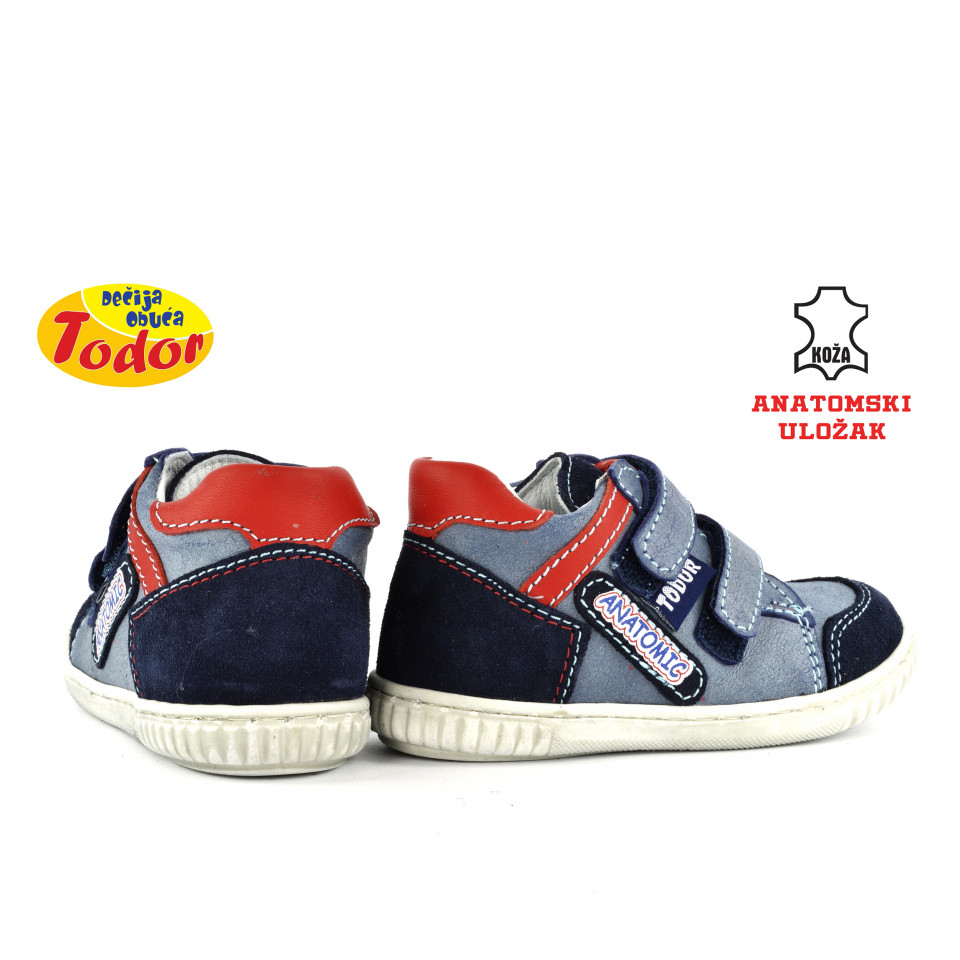 Kožne dečije cipele 528 sa anatomskim uloškom plave